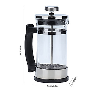 French Press Coffee Maker, 11.8oz Borosilicate Glass Carafe French Press Espresso and Tea Maker with Triple Filters Glass Coffee Pot Tea Kettle