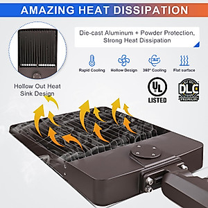 150W LED Parking Lot Light, 5700K 21000LM(140LM/W) Outdoor Commercial LED Shoebox Lights with Yoke Mount, [600W HPS Equiv.] Area/Street/Arena/Security Lighting, AC100-277V, UL&DLC Listed