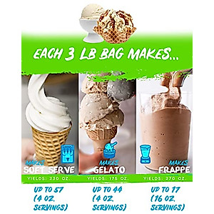 Frozen Bean Bulk Ice Cream Mix, Easy to Make Gelato Starter Mix Kit and Ice Cream Mixes for Ice Cream Maker, Soft Serve Machine, Milkshakes and Frappes, Cookie Monster