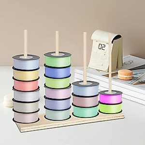 Ribbon Holder Organizer Rack, Easy to Install Ribbon Rack Ribbon Storage Organizer Ribbon Holder Bow Maker for Ribbon Wreaths, Suitable Ribbon Storage Bow Maker for Ribbon Sewing Craft