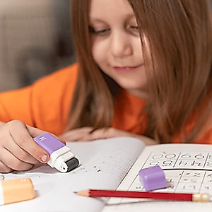 Mr. Pen- Erasers for Kids, 6 Pack, Pastel Colors, Eraser with Cover and Roller, Pencil Eraser Shaving Roller case, Erasers, Kids Erasers, Pencil Eraser, Cute Erasers