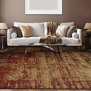 Superior Indoor Area Rug, Jute Backed Modern Abstract Rugs for Living Room, Dining, Kitchen, Office, Bedroom, Hardwood Floor Decor, Afton Collection, Auburn, 6' x 9'