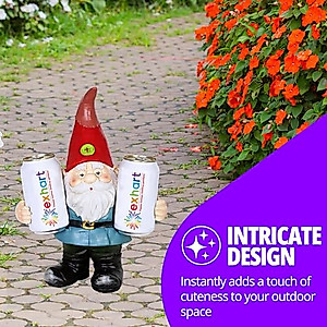 Exhart Garden Gnome, Double Fisting Two Can Timmy Garden Statue, Funny Outdoor Garden Decoration, 10 x 13.5 Inch