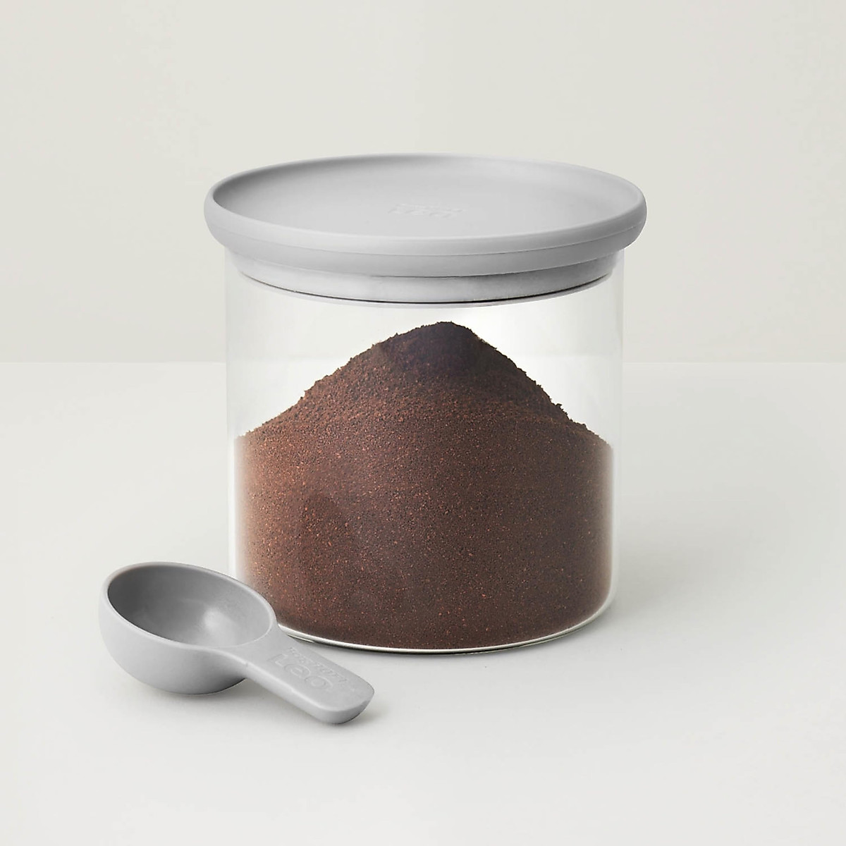 BergHOFF LEO 6Pc Food Storage Containers Set Glass Body And Measuring Spoon Round Blue Green Grey Airtight Lids Leakproof