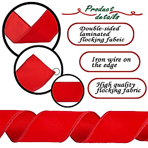 25 Yards Red Ribbon for Gift Wrapping 2.5" , Red Wired Ribbon, Red Curling Ribbon,Red Satin Ribbon,Red Burlap Ribbon, Gift Ribbon for Bows Bridal Wedding Ceremony Decorations