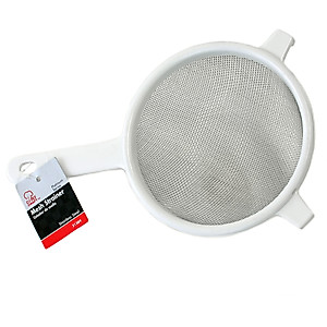 Chef Craft Classic Stainless Steel Mesh Strainer, 6 inches in diameter, White