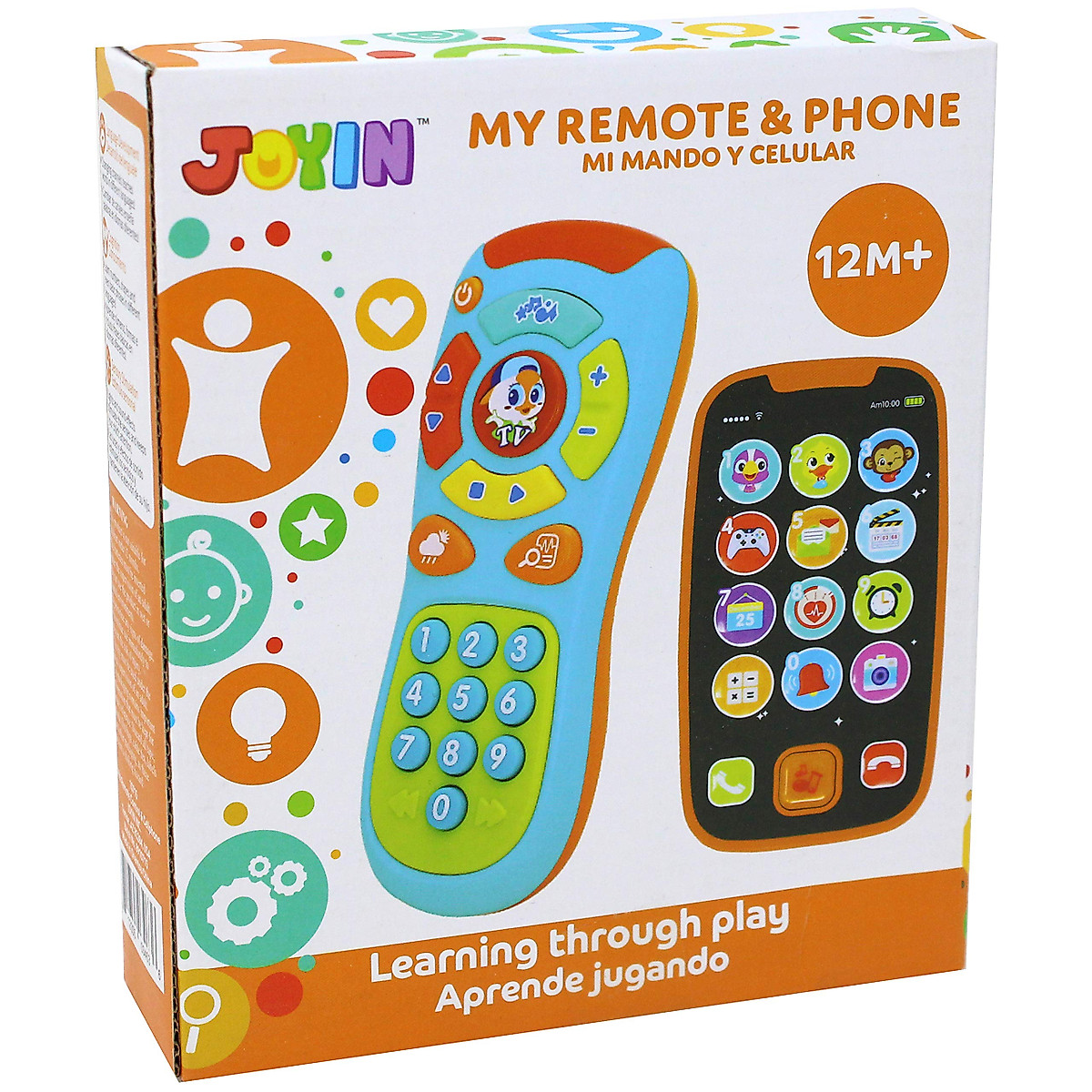 JOYIN Baby Learning Phone and Remote Toy for Toddler Fun Smartphone Toys with Music for Infants, Kids, Boys or Girls, Holiday Stocking Stuffers, Birthday and Toddler Presents Toys
