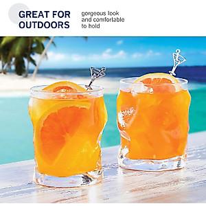 Bormioli Rocco Sorgente Double Old Fashioned Glasses, Set of 4,14.25 ounces