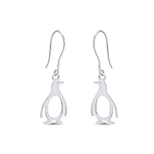 14k White Gold Over Sterling Silver Penguin Earrings Jewelry For Womens