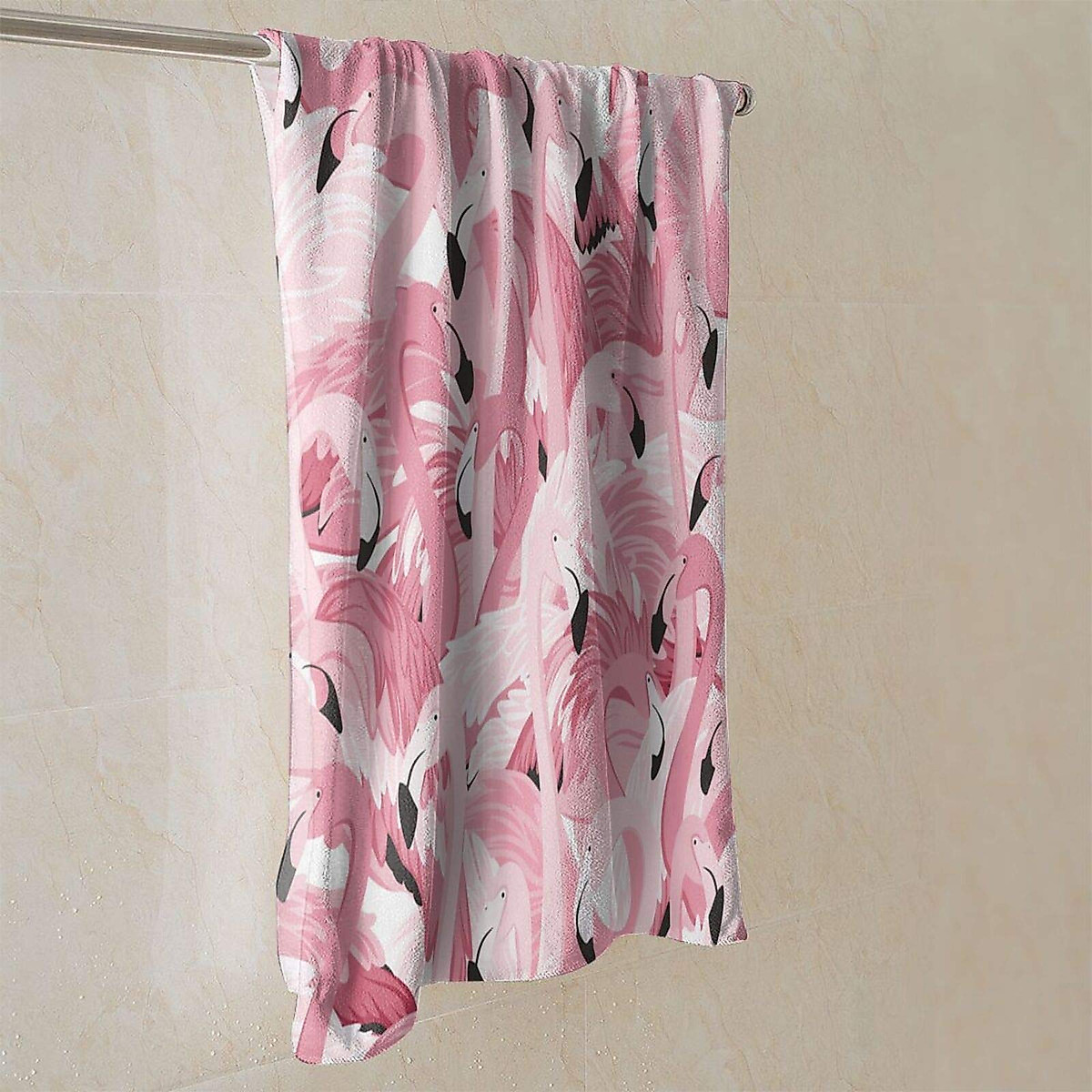 Dujiea Pink Flamingo Kitchen Dish Towel Soft Highly Absorbent Hand Towel Home Decorative Multipurpose for Bathroom Hotel Gym and Spa 15 X 27 Inches