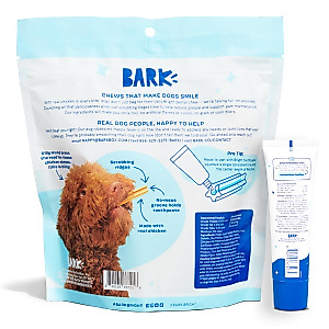 Bark Bright Original Dog Dental Kit - 30 Teeth Cleaning Chew Sticks & Toothpaste - Small Breeds