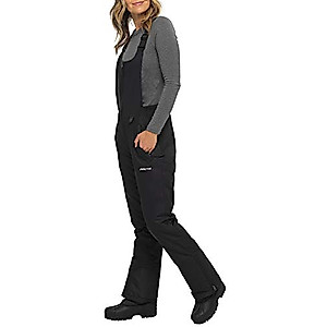Arctix Women's Essential Insulated Bib Overalls, Black, Large Short