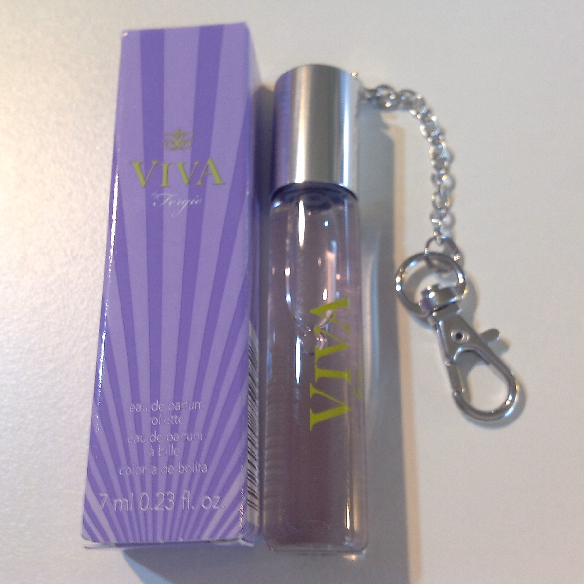 AVON VIVA EAU DE PARFUM BY FERGIE ROULETTE WITH ATTACHED KEY CHAIN