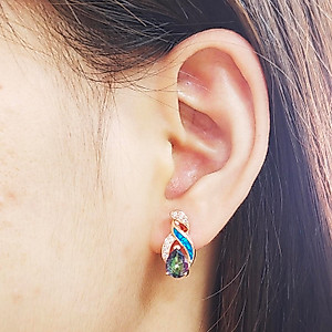 Hermosa Jewelry Sets for Women,Australian Created Opal Pendant Necklace Earrings Hypoallergenic Jewelry Mother's Day Christmas Gifts (JS2)