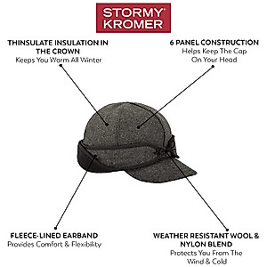 Stormy Kromer Rancher Cap - Brimmed Winter Hat, Outdoor Cap with Fleece Ear Flaps
