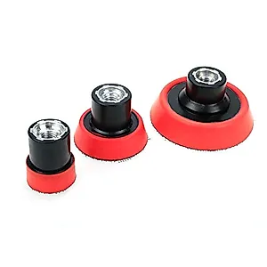 S SYDIEN 3Pcs M10 Threaded 1" 2" 3" Hook & Loop Polishing Pads Backing Pad Buffing Plates for Car Detailing