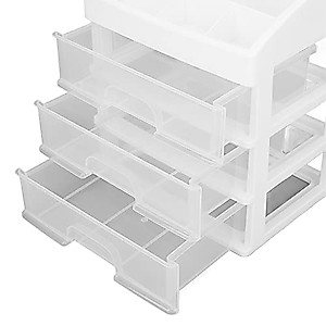 3 Drawer Makeup Organizer, Transparent 3 Floors Dustproof Makeup Organizer Box Classification Storage Pull Out for Cosmetics Shop for Household