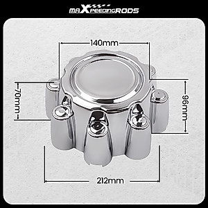 maXpeedingrods 4pcs Chrome Wheel Center Hub Caps 8 Lug for Ford F250 F350 Super Duty 1999 2000 2001 2002 2003 2004 2005 for Ford Excursion 2000-2005, 8.4 inch Cap for 16"& 18" Wheel Pickup 2-Door 5.4L