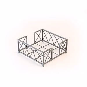 Boston International BID211 Arch Design Cocktail Napkin Holder Caddy, 5.5 x 5.5-Inches, Pewter