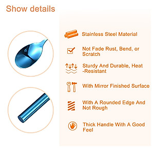 uxcell Long Handle Mixing Stirring Spoon, Stainless Steel Bartender Mixing Spoon Cocktail Stirrers, Bar Spoon Stirring Spoon (Length: 300mm/11.81", Blue)