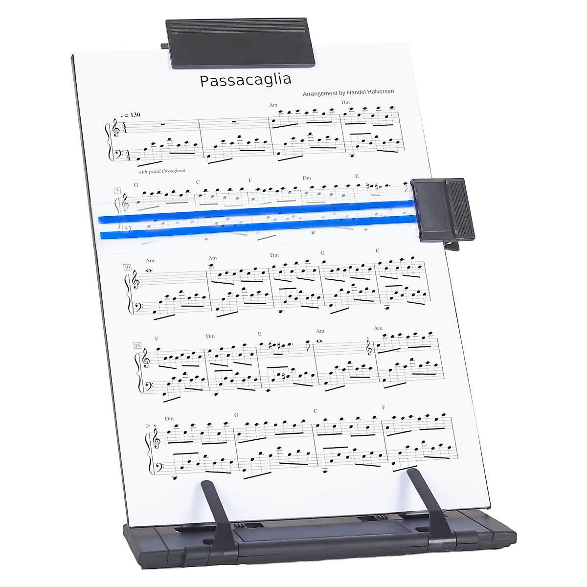 Black Metal Desktop Document Book Holder with 7 Adjustable Positions (Black)