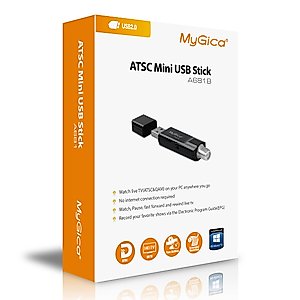 MyGica Hybrid USB TV Tuner, ATSC/Clear QAM HDTV for PC Laptop Windows10 and Android TV with Mini TV Antenna