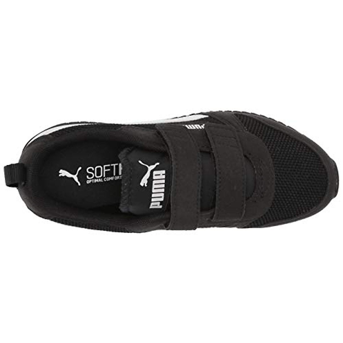 PUMA unisex child R78 Hook and Loop Sneaker, Black/White, 5 Toddler US
