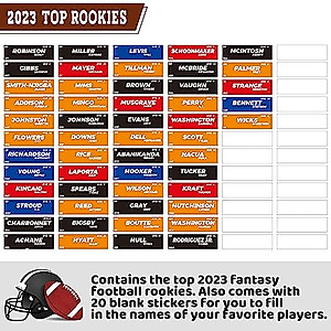 Fantasy Football Draft Board 2023-2024 Kit, Extra Large Board with 580 Player Labels, 2023 Top Rookie, Blank Label