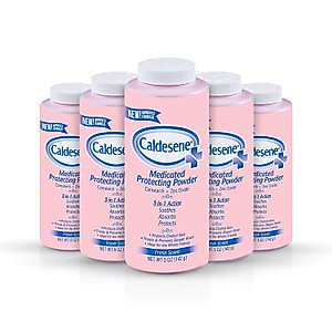 Caldesene Medicated Protecting Powder with Zinc Oxide & Cornstarch-Talc Free, 5 Ounce (5 Pack)