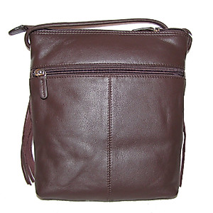 Cowhide Leather Fringe Mini Sac Cross-body Handbag (Brown)