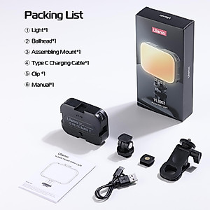 Ulanzi VL100X Selfie Light, Clip LED Light Panel for Phone/Laptop/Tablet/Computer, Bi-Color Portable Clip Camera Light with Dimmable 2500-6500K with 2000mAh Battery for Video Conference/Picture