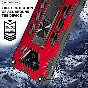 Ailiber Compatible with Kyocera DuraForce Ultra 5G, DuraForce UW E7110 Case with Screen Protector, for Magnetic Car Mount, Kickstand Holder, Durable Armor Full Body Cover for DuraForce Ultra 5G UW-Red