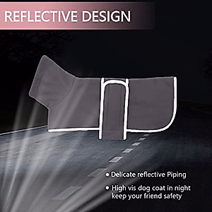 Geyecete Dog Jacket, Dog Coat Perfect for Dachshunds,Dog Winter Coat with Padded Fleece Lining and high Collar,Dog Snowsuit with Adjustable Bands Sizes-Gray-XS