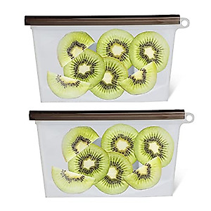 7Penn Silicone Food Storage Bag, 500mL - 2pk Washable 7.75 x 4in Clear Reusable Food Bags for Sandwiches and Snacks