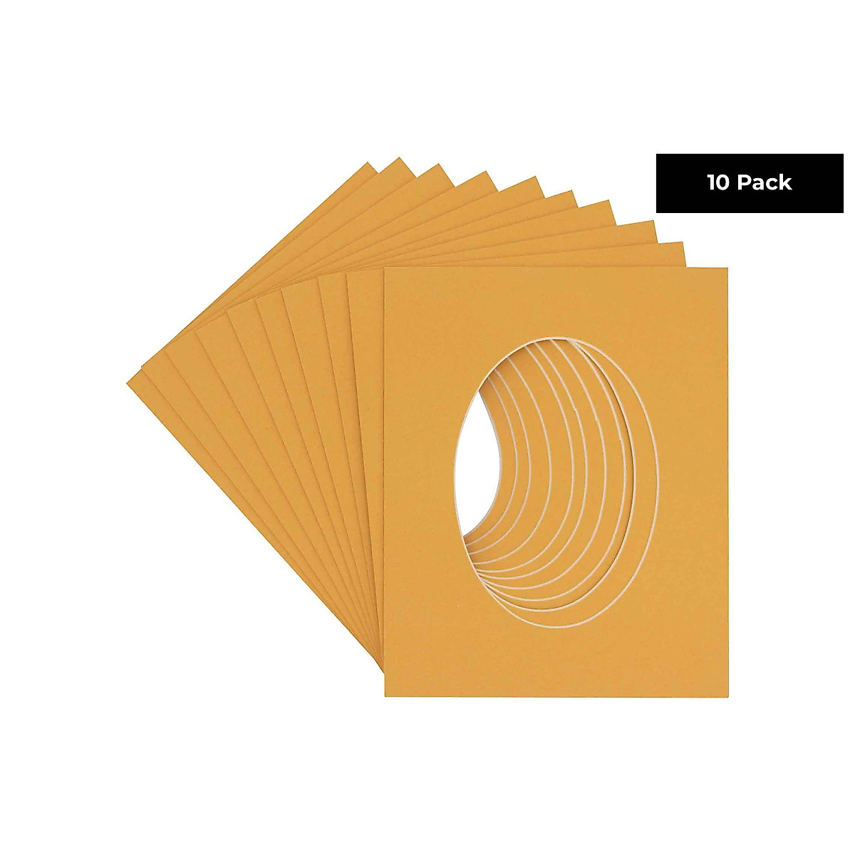 CountryArtHouse Topaz Orange Acid Free 22x28 Oval Picture Frame Mat with White Core Bevel Cut for 18x24 Pictures - Fits 22x28 Frame - Pack of 10 Matboards
