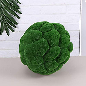 BESPORTBLE Green Moss Decorative Ball, Artificial Moss Balls Faux Dried Balls Vase Bowl Filler for Christmas Party Weddings Display Decor Props, 12cm