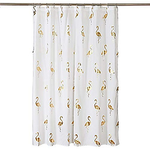 Lush Decor Flamingo Shower Curtain, 72" x 72", Gold