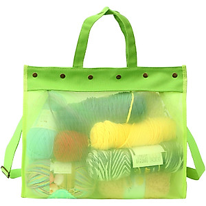 YMdoker Knitting Bag Large Yarn Storage Organizer,Yarn Bags for Crocheting,Crochet Storage Bags for Crochet Hooks,Knitting Needles,Knit Bags Ideal Knitting & Crochet Gift(Green)
