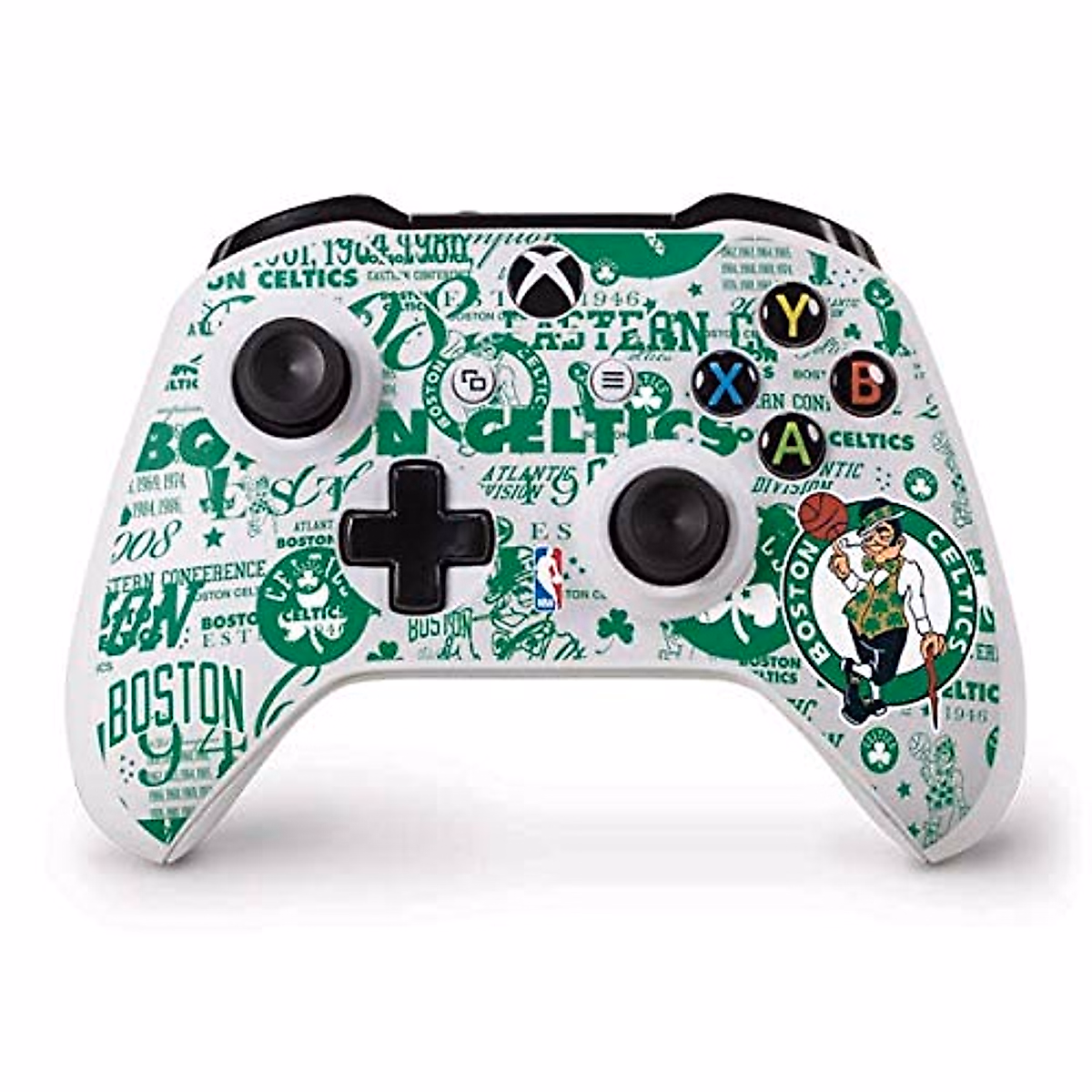 Skinit Decal Gaming Skin compatible with Xbox One S Controller - Officially Licensed NBA Boston Celtics Historic Blast Design