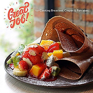 NutriChef Electric Griddle Crepe Maker - Pan Style Hot Plate Cooktop with ON/OFF Switch, Nonstick Coating, Automatic Temperature Control & Plug-in Operation for Kitchen & Countertop - PKCRM08