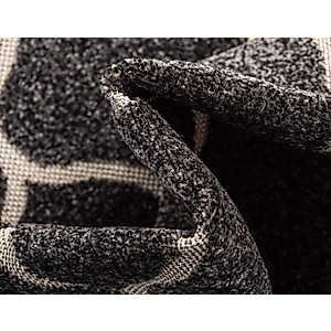 Unique Loom Outdoor Trellis Collection Area Rug - Columbus (9' x 12' 2" Rectangle, Black/ Ivory)