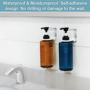 TIDYKITC Shower Gel Bottle Rack Hook, Shampoo Holder for Shower Wall, Liquid Soap Hanger Self Adhesive Wall Mounted, 4 Pack,1 More Sticker