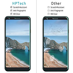 HPTech [2 Pack] Designed for Google (Pixel 3a XL) Tempered Glass Screen Protector, 0.33mm, 9H Hardness, Case Friendly