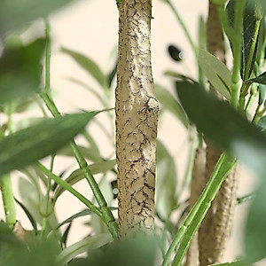 CROSOFMI Artificial Olive Tree Plant 5 Feet Fake Topiary Silk Tree, Perfect Faux Plants in Pot for Indoor Outdoor House Home Office Garden Modern Decoration Housewarming,2Pack