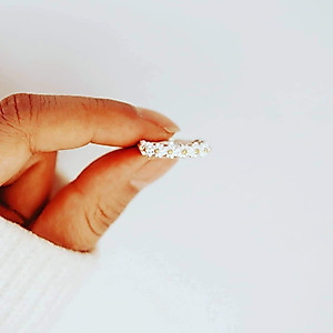 GRHOSE I Think About You Every Daisy Ring Tiny Dainty Simple Flower Ring 925 Sterling Silver Rings Stacking Rings for Women Casual Rings Delicate Everyday Ring Comfort Fit Bands Ring (7)