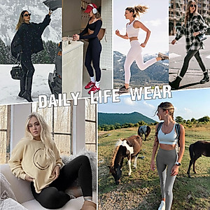 5 Pack Leggings for Women High Waisted No See-Through Soft Tummy Control Black Pants for Running Yoga Athletic Workout