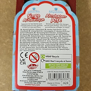 Tobar 12461 Wooden Acrobatic Monkey, Mixed, 20 x 67 x 230 inches