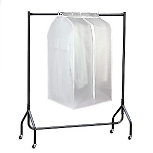 Hanging Garment Bags for Closet Storage Large Hanging Garment Clothes Cover Clothing Storage Bag with Magic Tape and Zipper Translucent Closet Clothes Protector for Suit Coat 21.6 x 19.7 x 35.4 inch