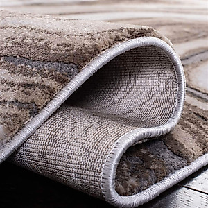 SAFAVIEH Craft Collection Area Rug - 8' x 10', Gold & Grey, Modern Abstract Design, Non-Shedding & Easy Care, Ideal for High Traffic Areas in Living Room, Bedroom (CFT819D)