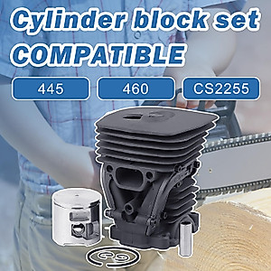 AUMEL 537320402 47mm Cylinder Piston Kit for Husqvarna 455 460 Chainsaw Part w/Air Fuel Filter Line Primer Bulb Spark Plug Valve Bearing.